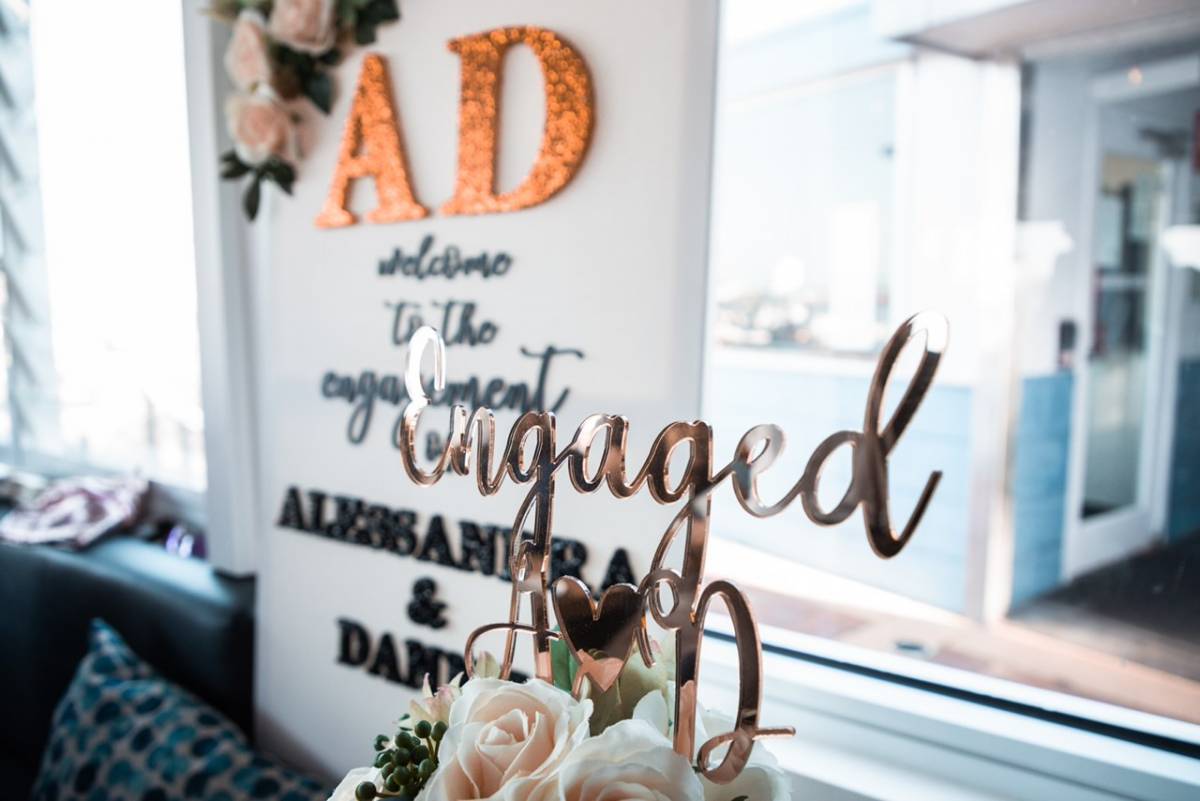 Engaged 'Heart' Cake Topper - Chuckle & Wood