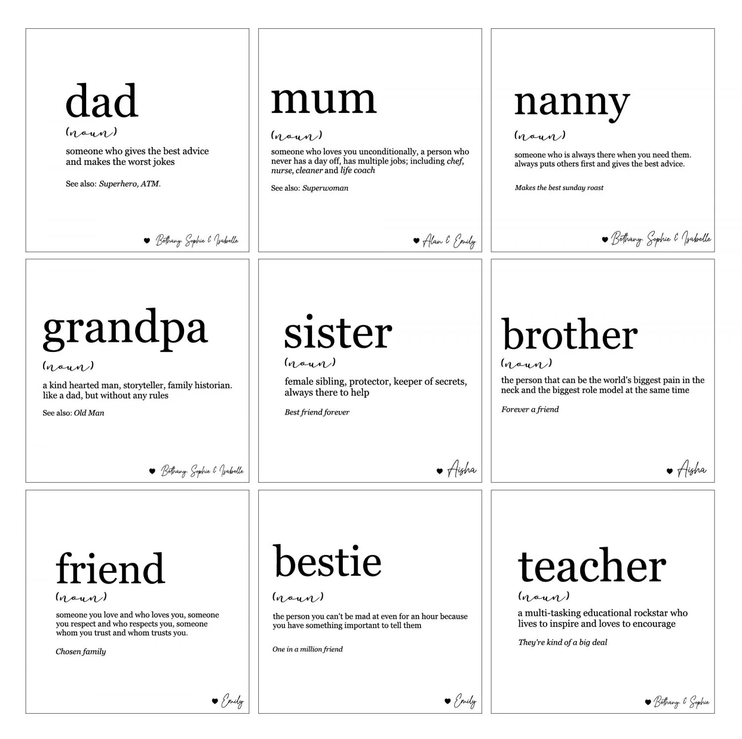 Wooden Definition Card - Chuckle & Wood