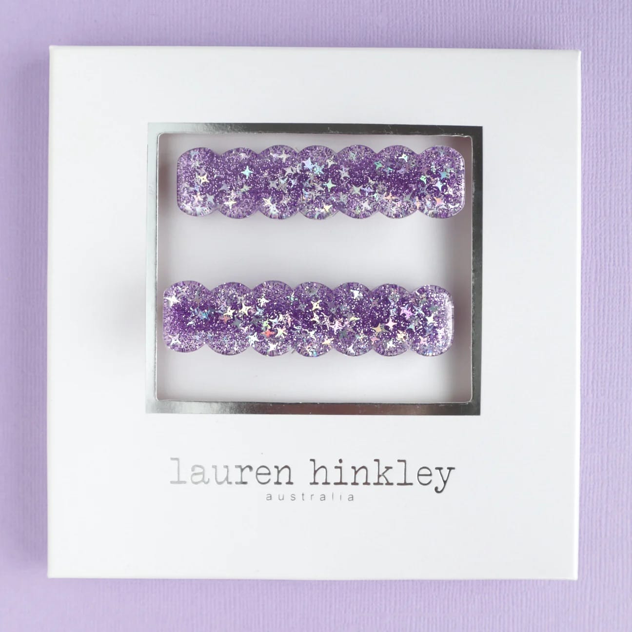 Purple Sparkle Glitter Clips - Chuckle & Wood
