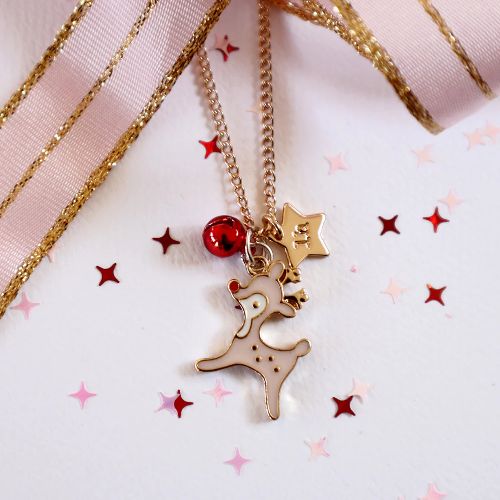Jingle Bell Reindeer Necklace - Chuckle & Wood