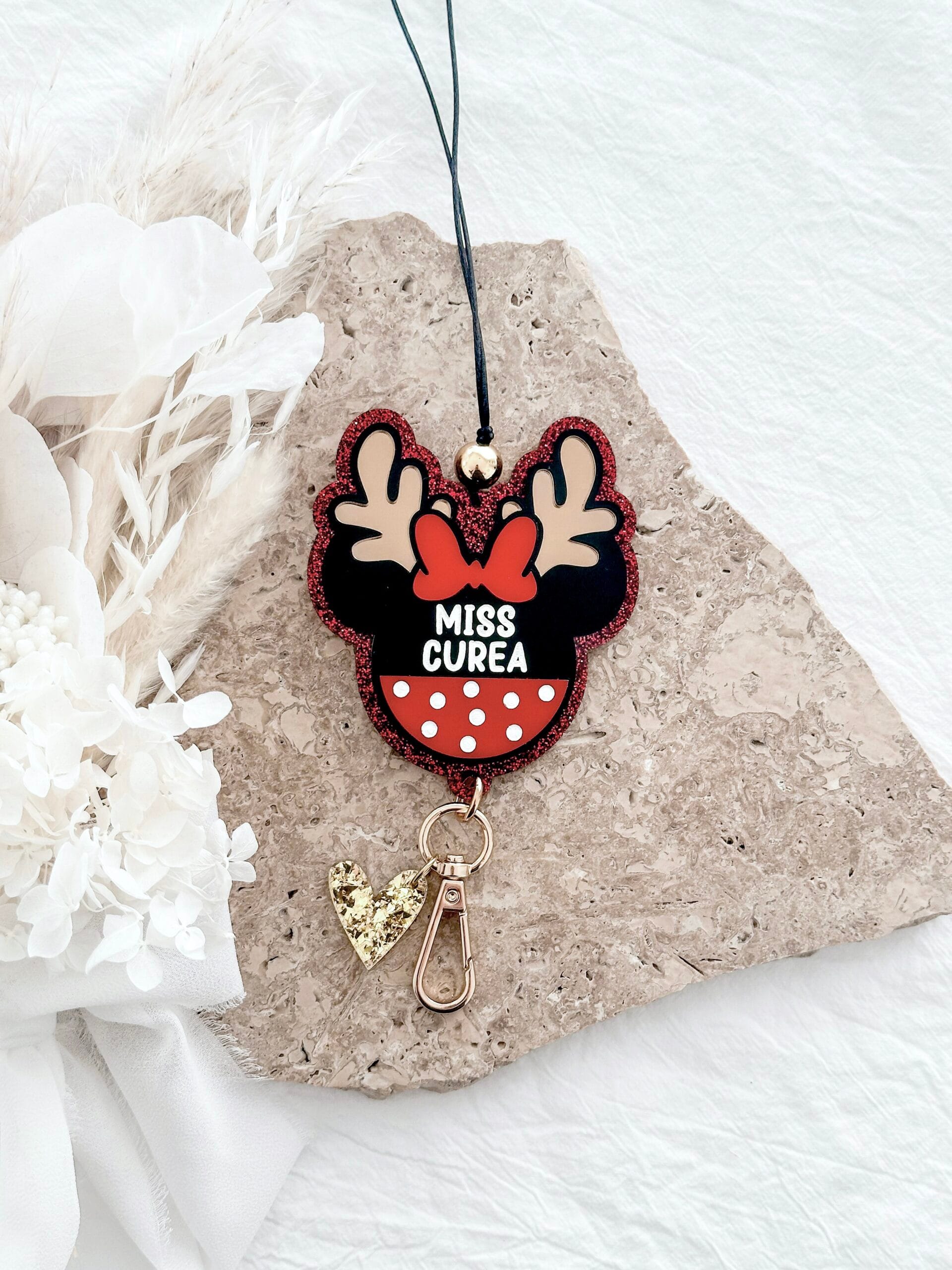 Minnie the Reindeer Lanyard | Red - Chuckle & Wood