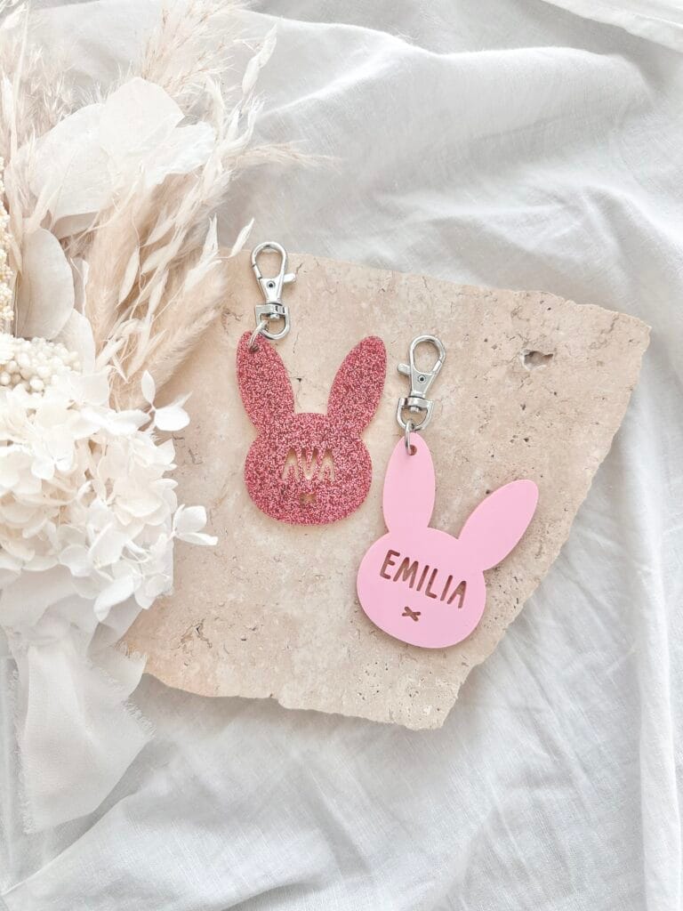 Personalised Easter Bunny Keychains - Chuckle & Wood